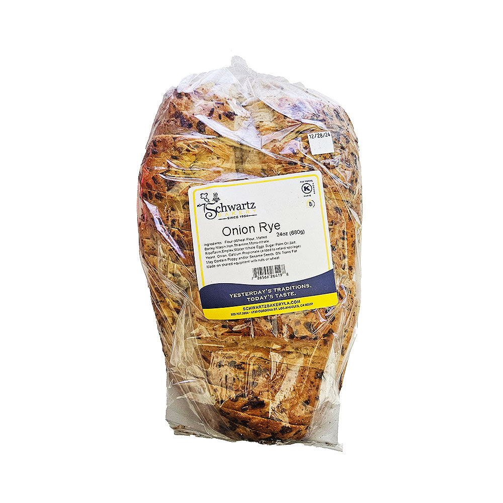 Schwartz Bakery Onion Rye Bread 24 oz – MGKGlattKosher